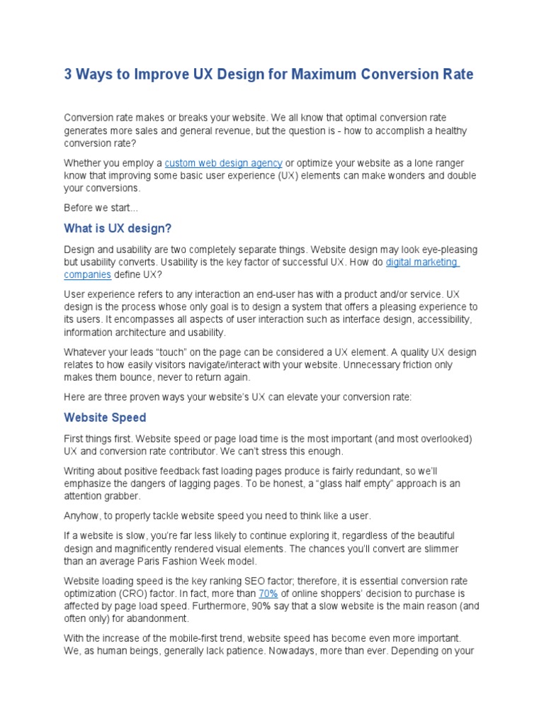 GP - 3 Ways To Improve UX Design For Maximum Conversions - Luka Radovanovic | PDF | User ...