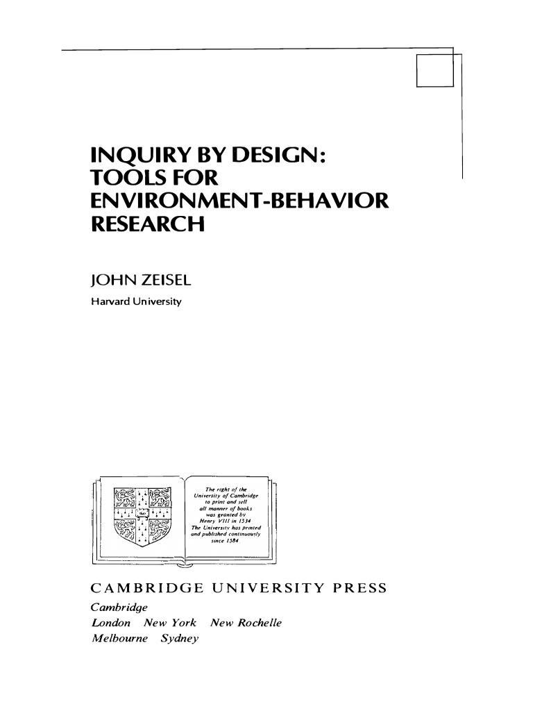 Zeisel John - Chs 1, 2 Inquiry by Design (1984) | PDF | Design ...