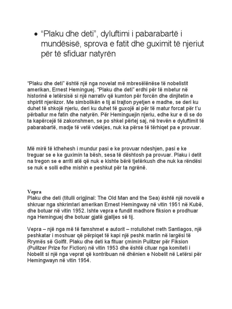 Plaku Dhe Deti | PDF