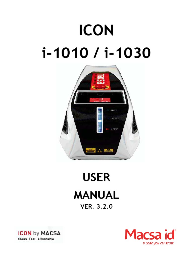 Icon I-1010 / I-1030: User Manual | PDF | Laser | Electromagnetic Radiation