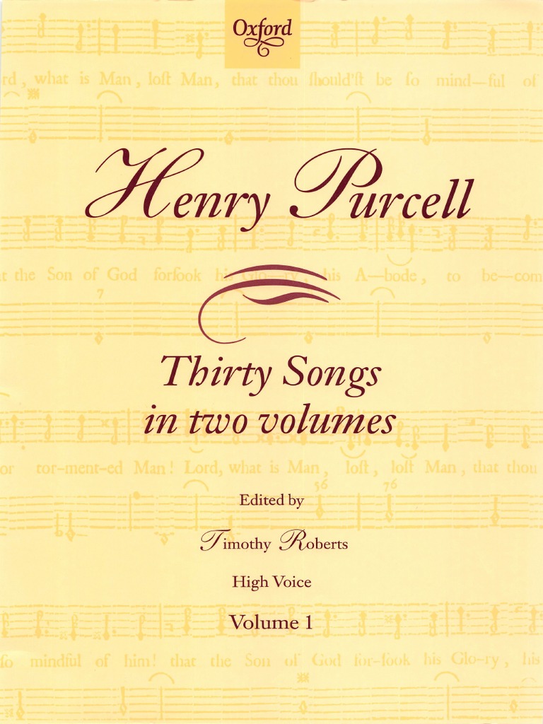 Purcell - Songs, Vol 1 (Oxford) | PDF