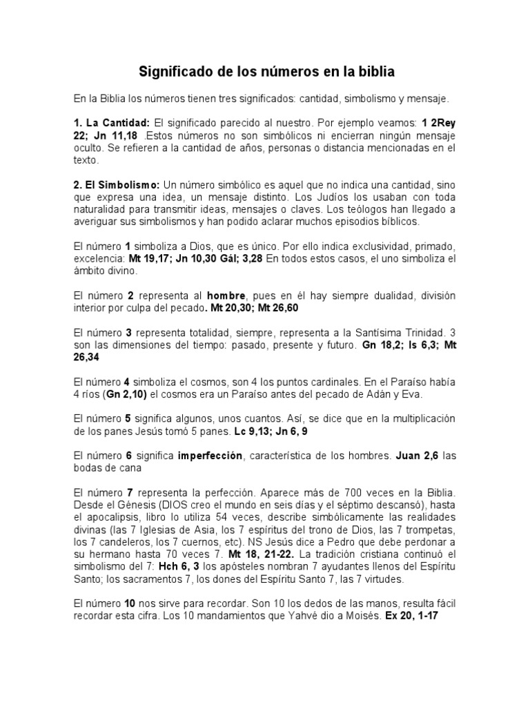 Significado de los Números en la Biblia | PDF | Evangelio de Mateo | Jesús