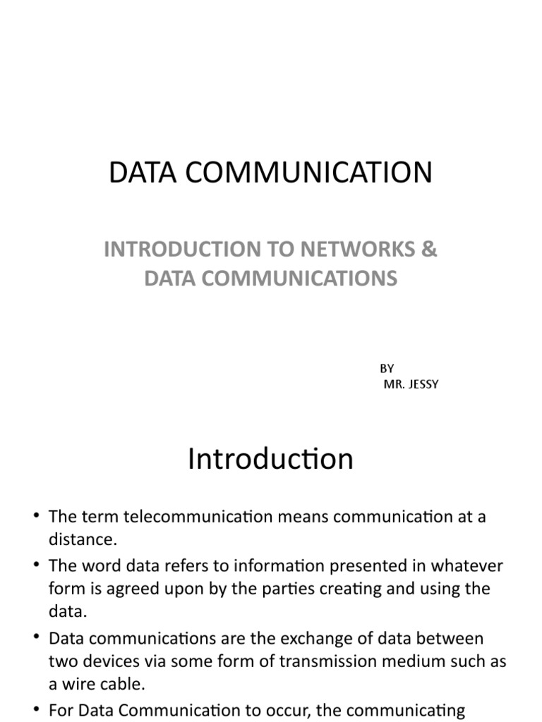 Introduction To Data Communication | PDF | Data Transmission | Computer ...