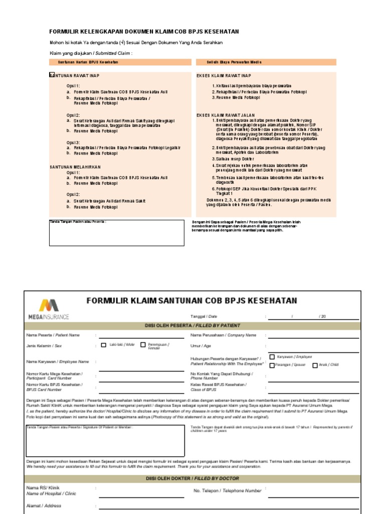 Final Form Klaim Cob Bpjs Kesehatan | PDF | Pengembangan Diri