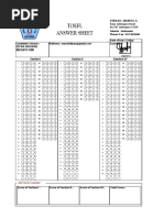 TOEFL Answer Sheet PDF | PDF