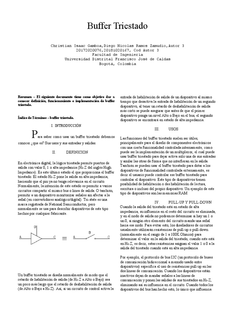 Buffer Triestado | PDF | Electrónica | Diseño electronico