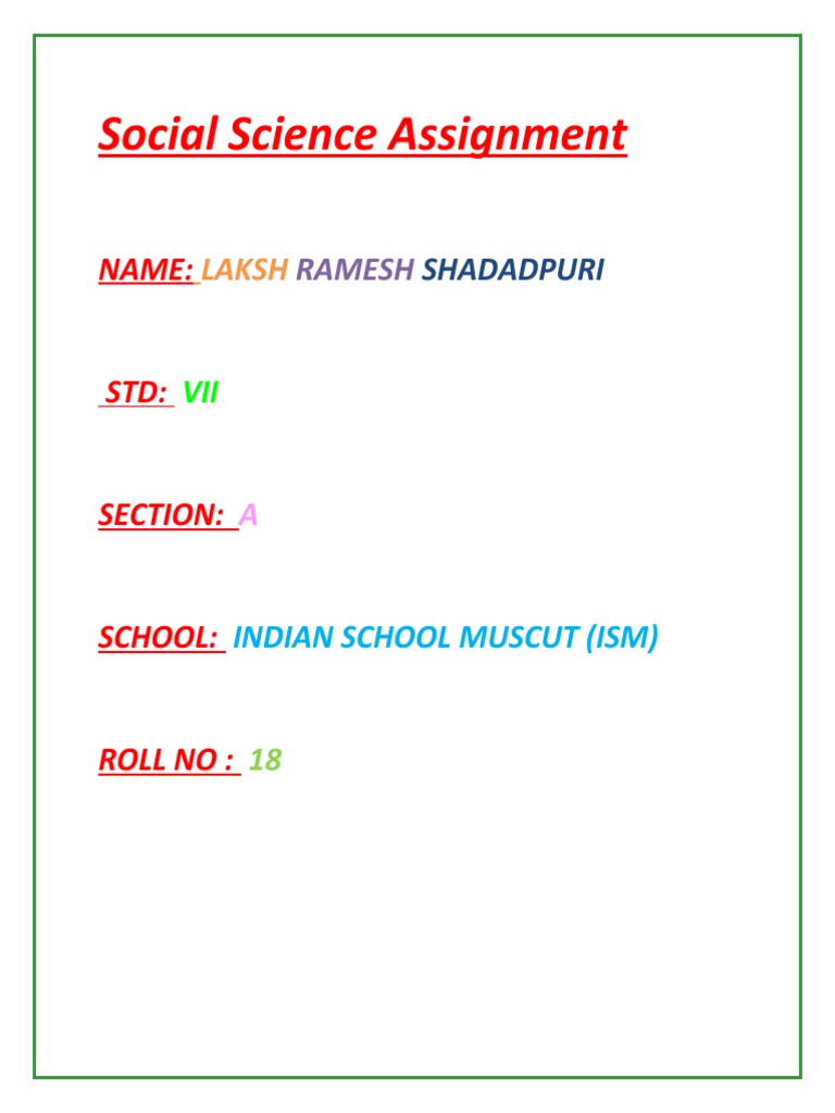 Social Science Assignment | PDF