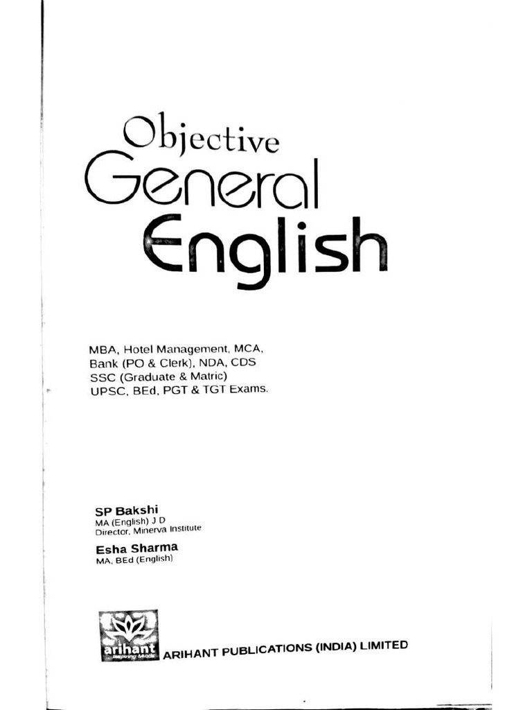 R2 - Objective General English - S. P. Bakshi - 70MB | PDF