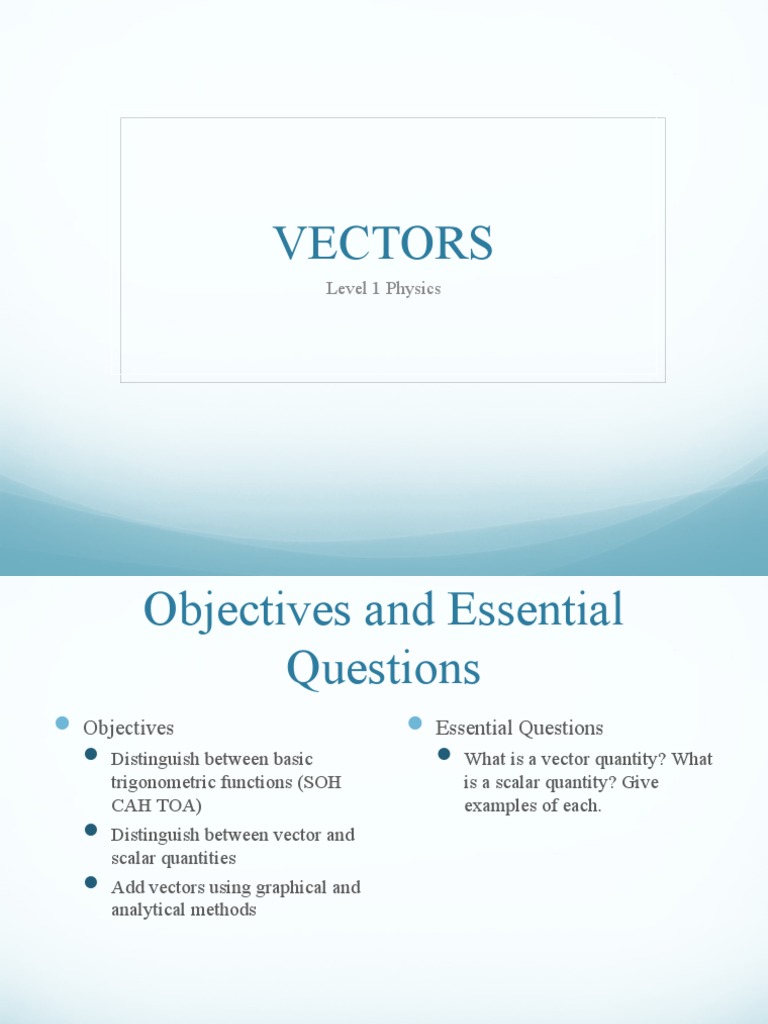 Vectors Scalars PPT | PDF | Euclidean Vector | Motion (Physics)