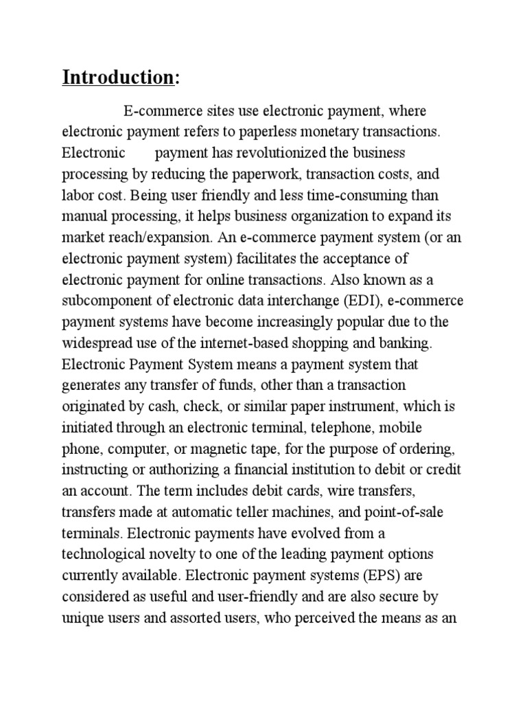 Electronic Payment System (EPS) | Download Free PDF | Credit Card ...
