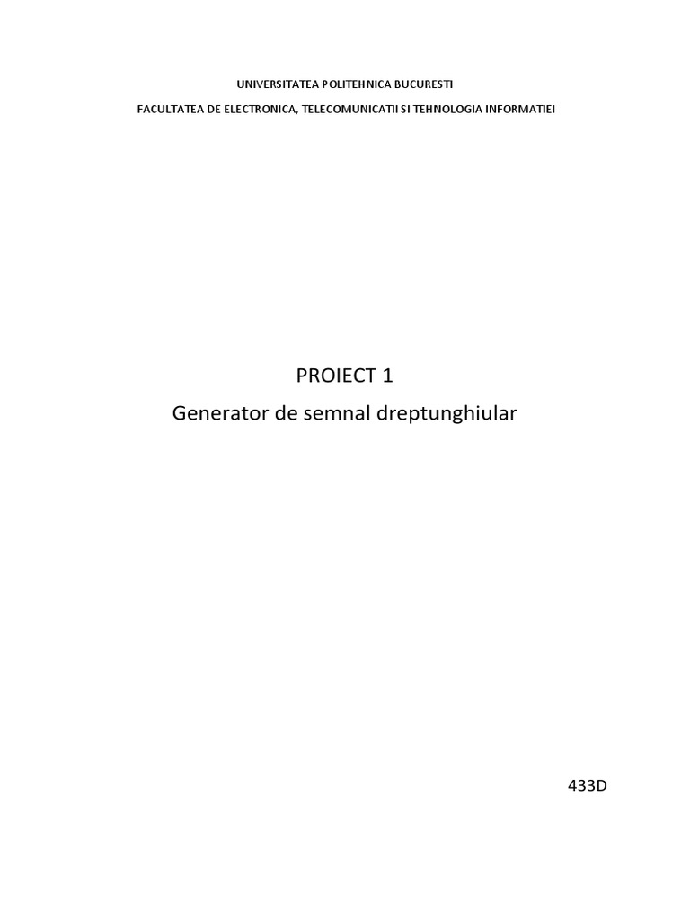 Proiect Generator Semnal Dreptunghiular | PDF