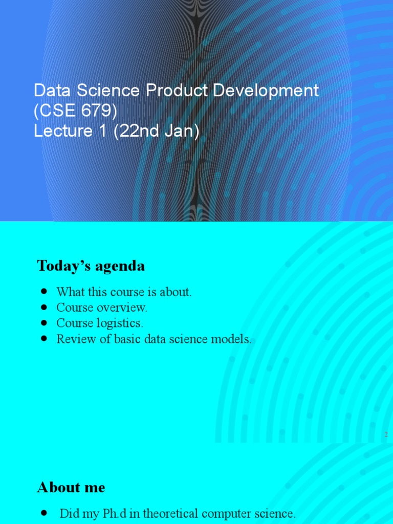 Data Science Product Development Lecture 1 | PDF | Data Science | Analytics