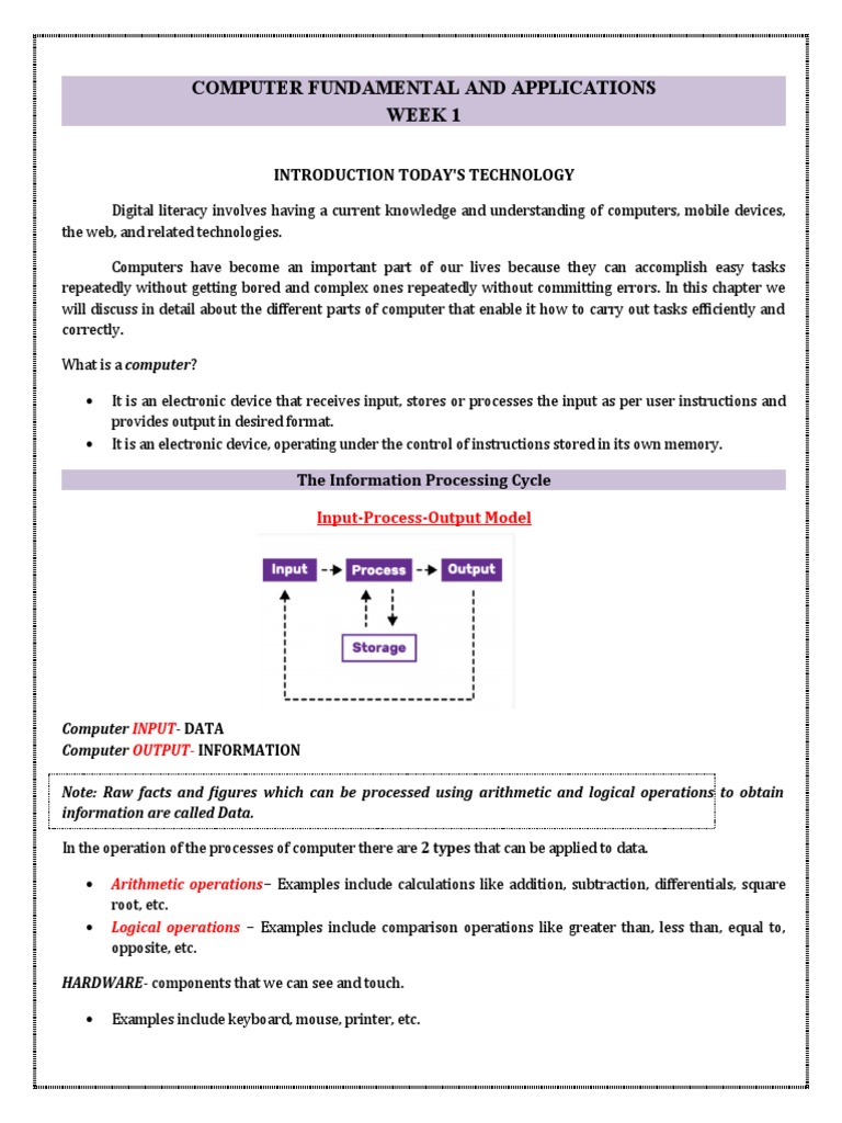 Computer Fundamentals Application PRELIM Module | PDF | Operating System | Central Processing Unit