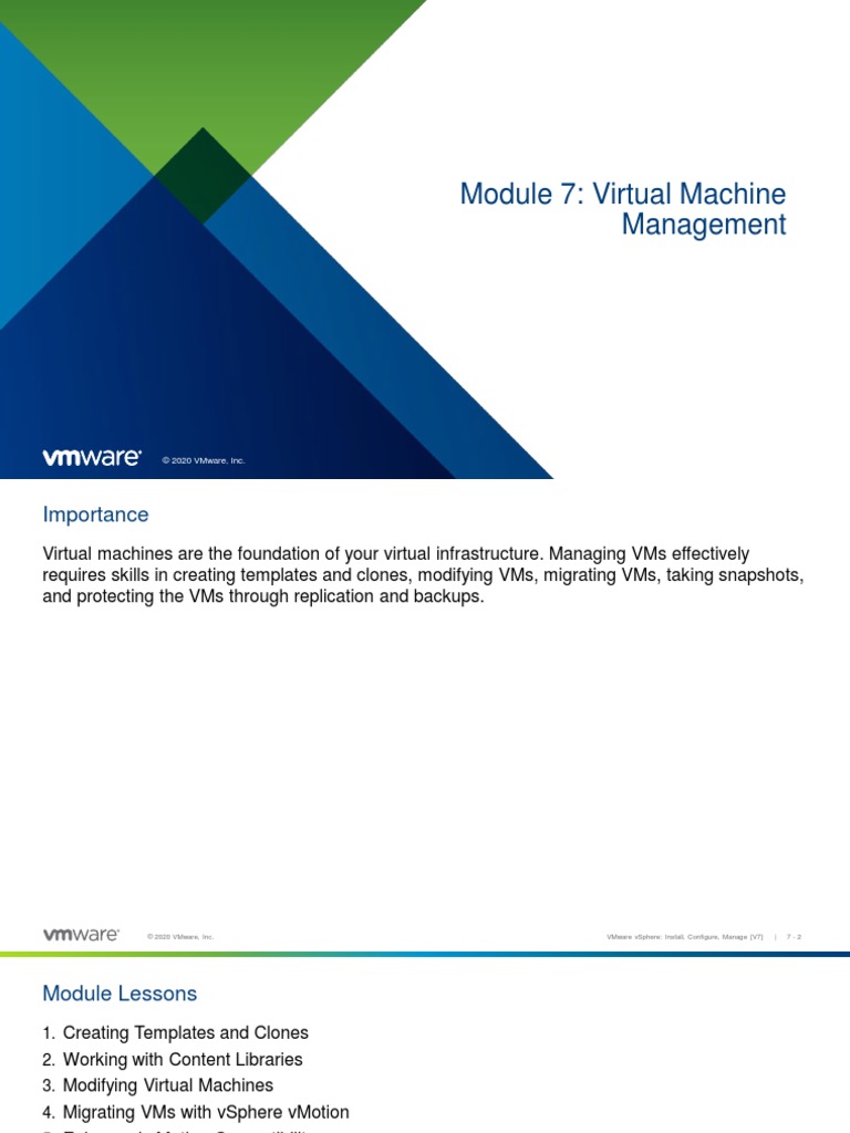 VSICM7 M07 VM Management | PDF | Virtual Machine | V Mware