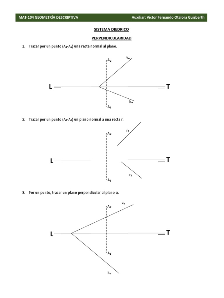 SISTEMA DIEDRICO - Perpendicularidad | PDF | Perpendicular | Geometria plana)