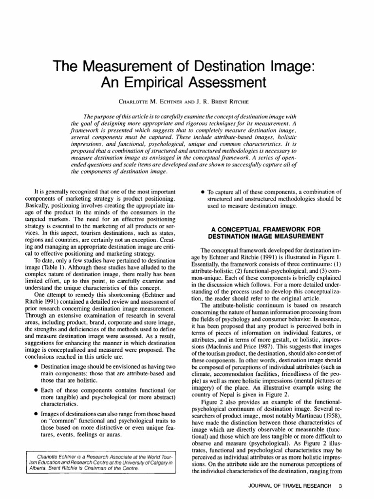 The Measurement of Destination Image | PDF | Factor Analysis | Validity ...