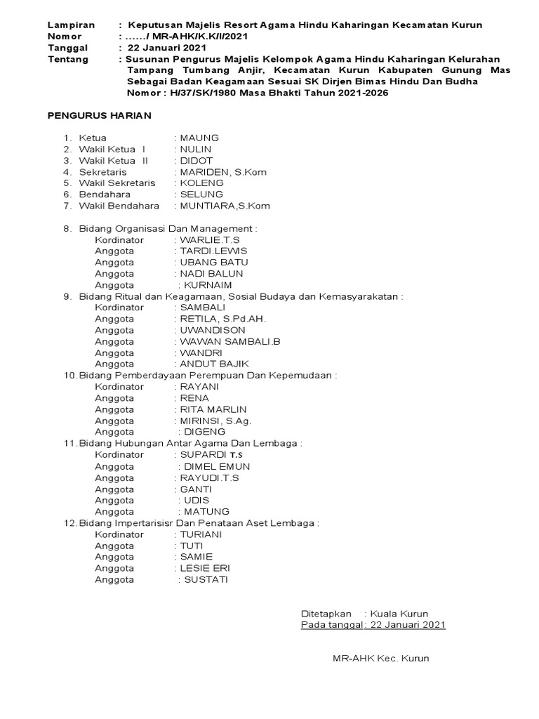 Draf Lampiran SK MK-AHK | PDF | Perjalanan
