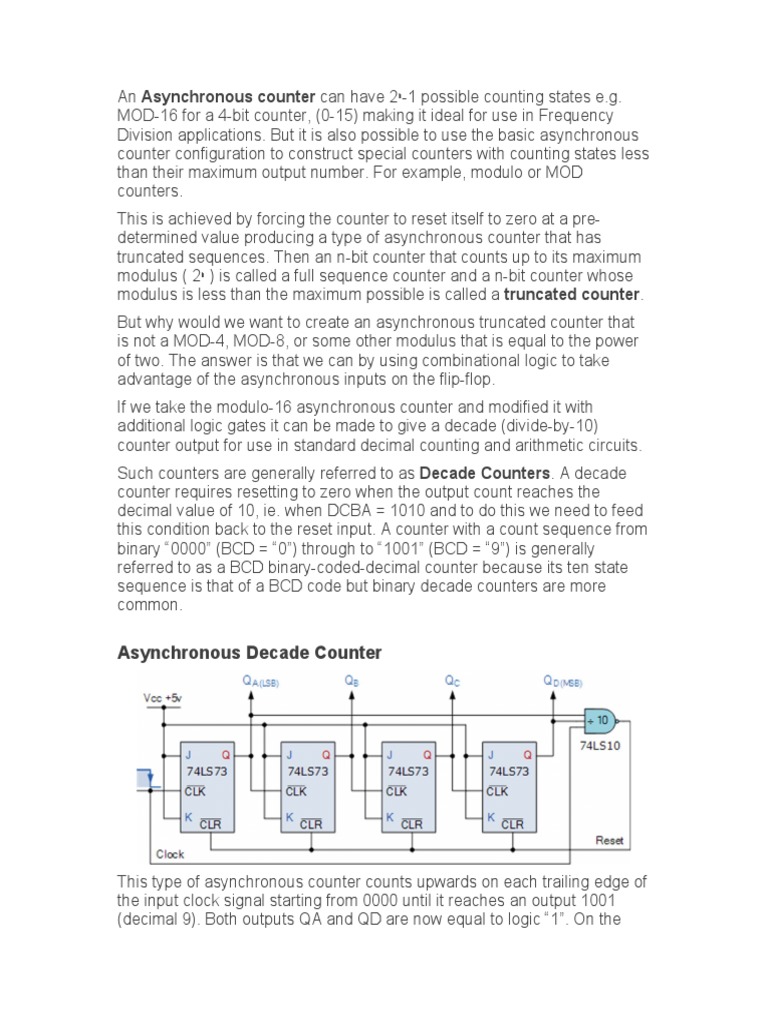 1.draw The Circuit Diagram of A Mod-16 Asynchronous Counter and Explain Its Working With | PDF ...