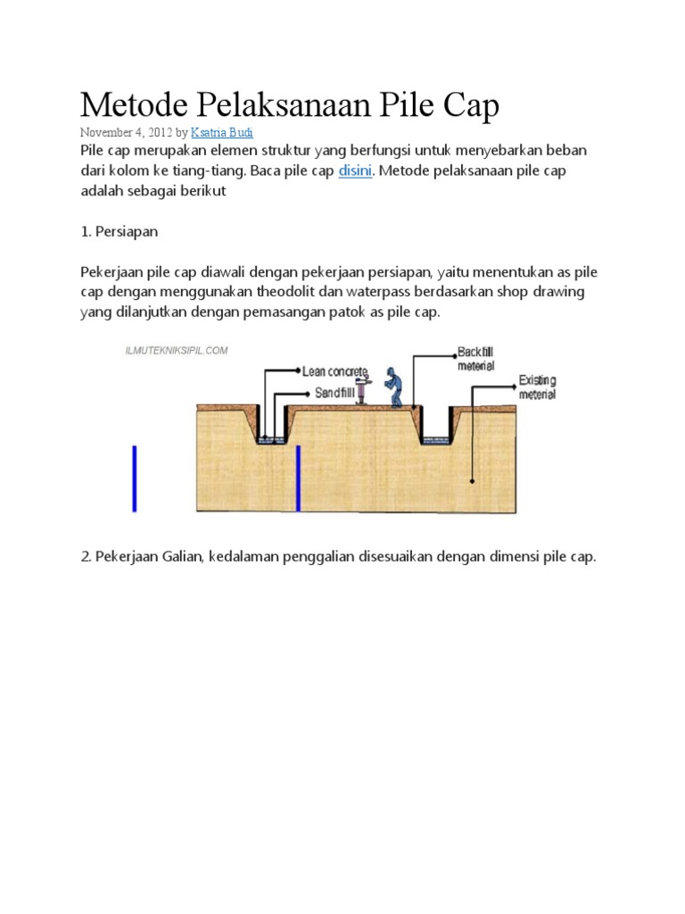 Metode Pelaksanaan Pile Cap | PDF | Griya & Taman | Teknologi & Rekayasa