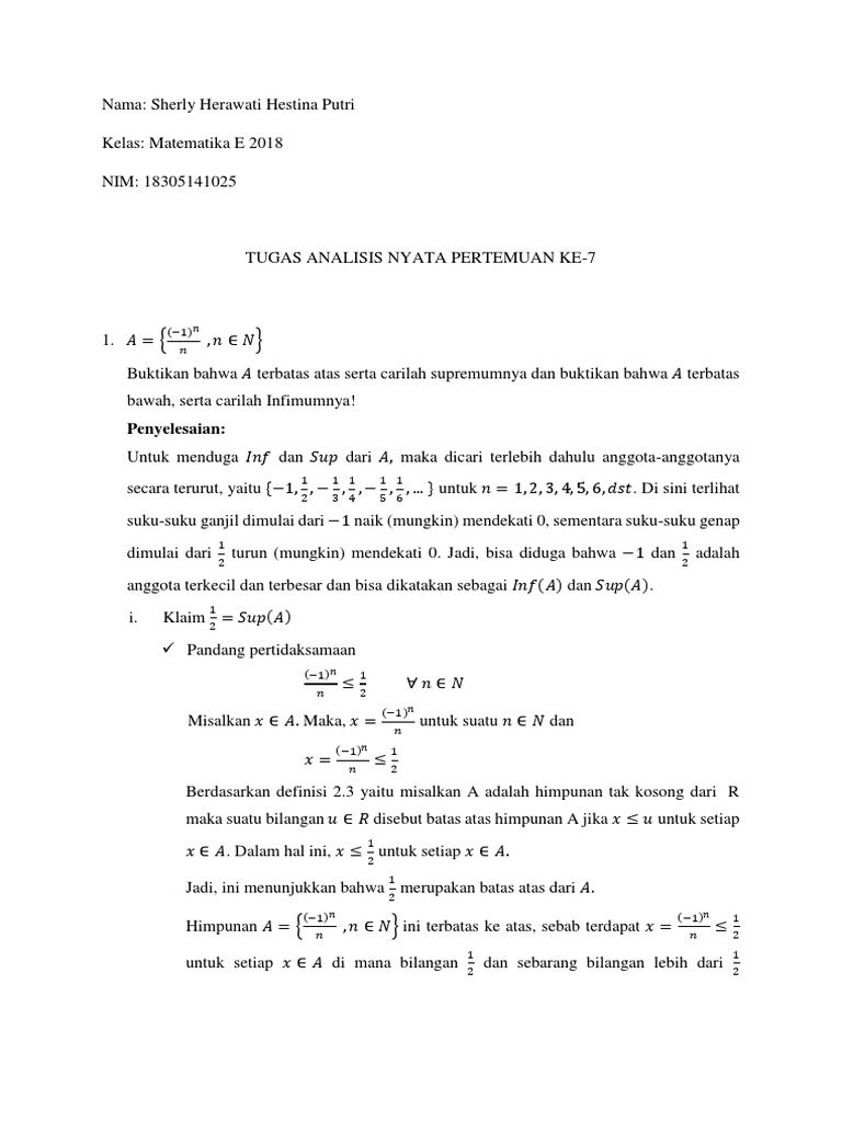 Analisis Supremum dan Infimum Himpunan | PDF