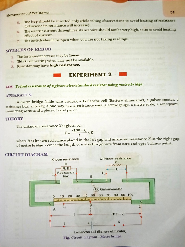 Metre Bridge Practical | PDF