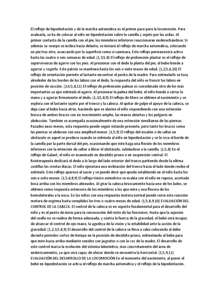 El Reflejo de Bipedestación y de La Marcha Automática Es El Primer Paso ...