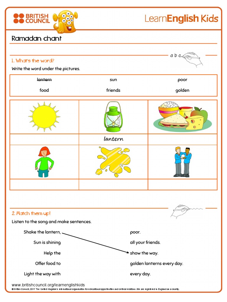 Songs Ramadan Chant Worksheet | PDF