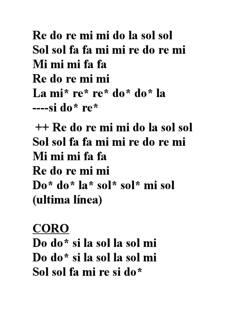 Re Do Re Mi Mi Do La Sol Sol | PDF