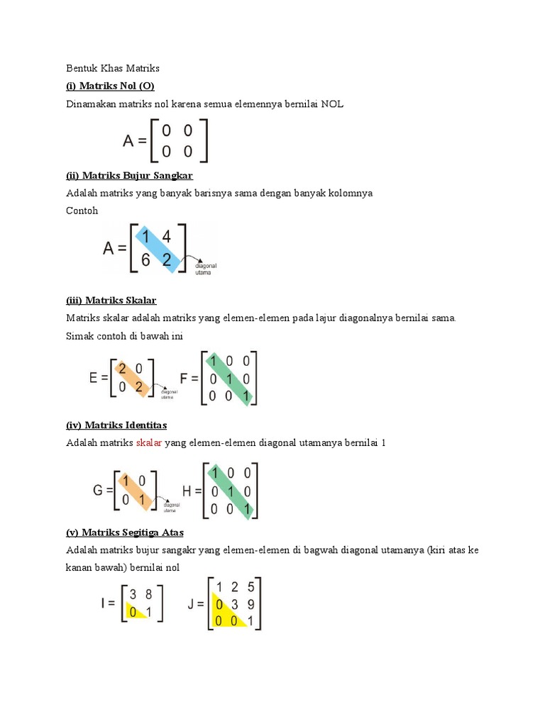 Bentuk Khas Matriks | PDF