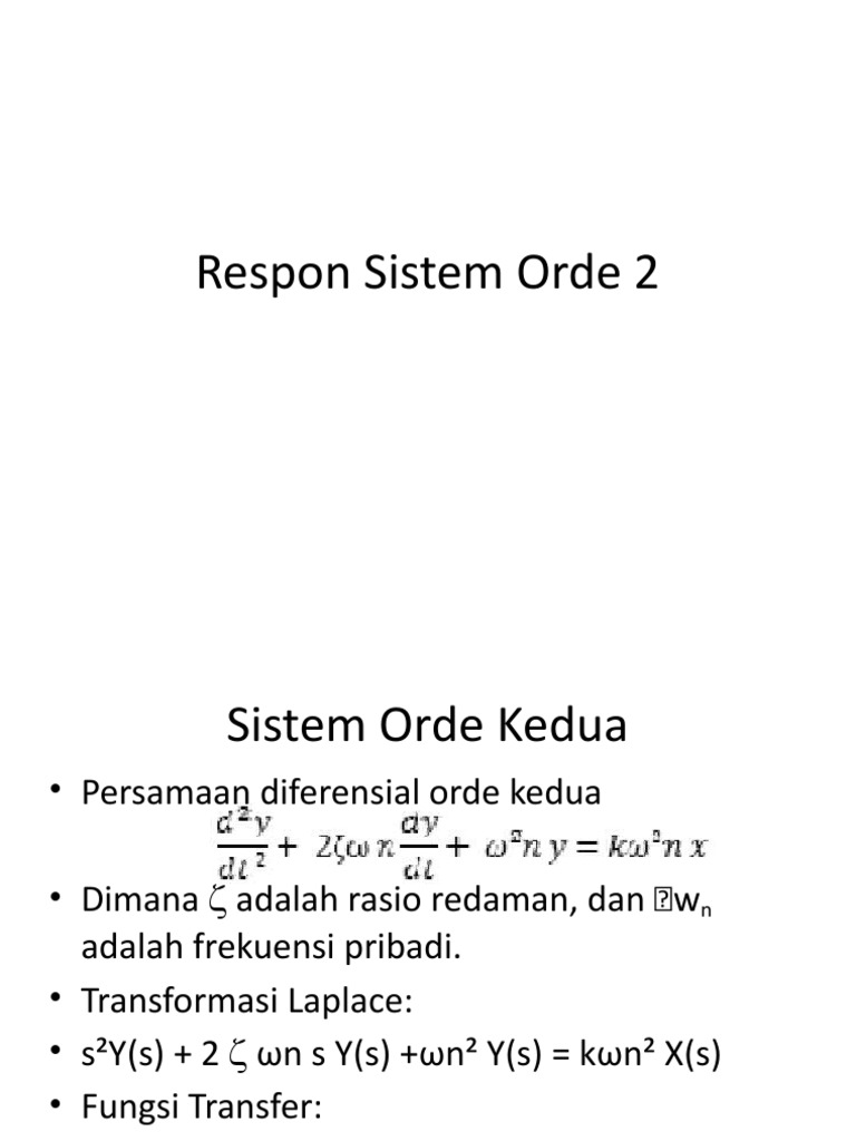 Respon Sistem Orde 2: Redaman & Parameter | PDF