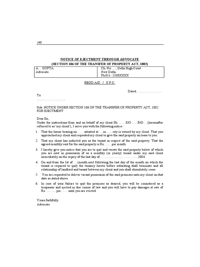 Drafting Sample | PDF | Leasehold Estate | Cheque