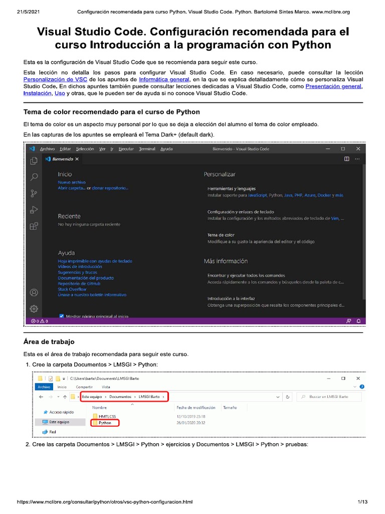Configuración Recomendada Python | PDF