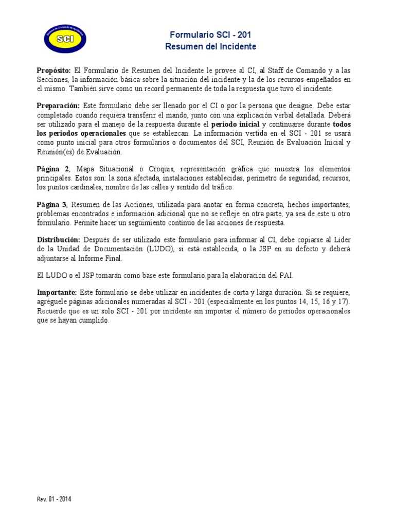 Formulario 201 SCI | PDF
