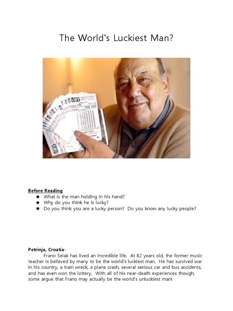 The World's Luckiest Man?: Before Reading | PDF