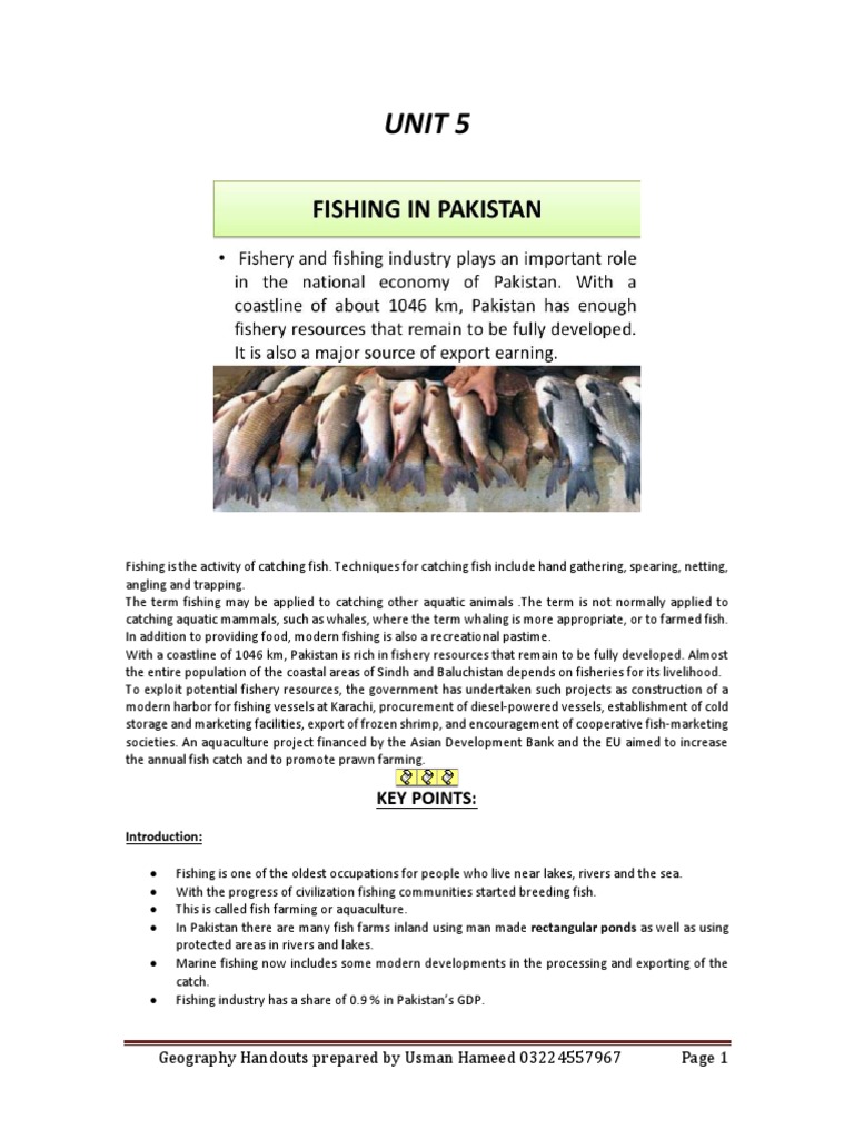 Unit 5: Key Points | PDF | Aquaculture | Fishery