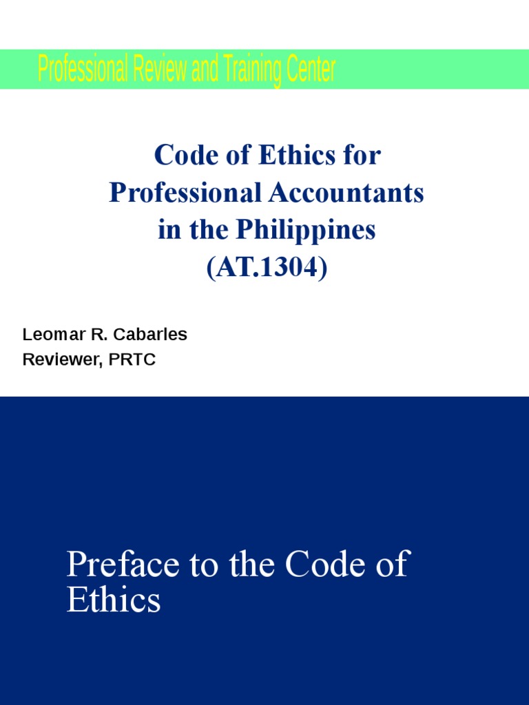 Philippines Code of Ethics for Accountants | PDF | Profession ...