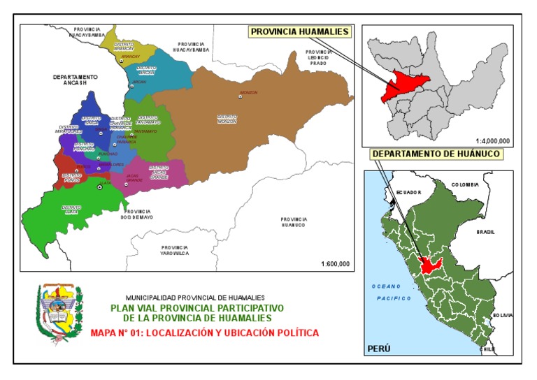 Mapa Político de Huamalíes y Distritos | PDF