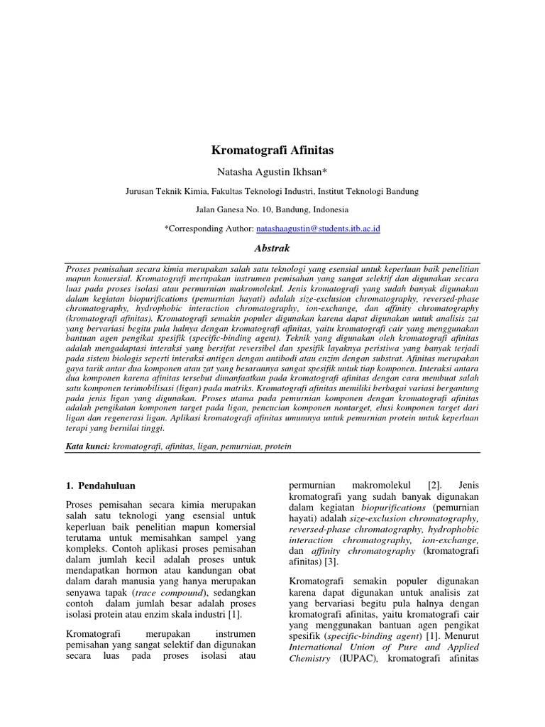 Kromatografi Afinitas | PDF