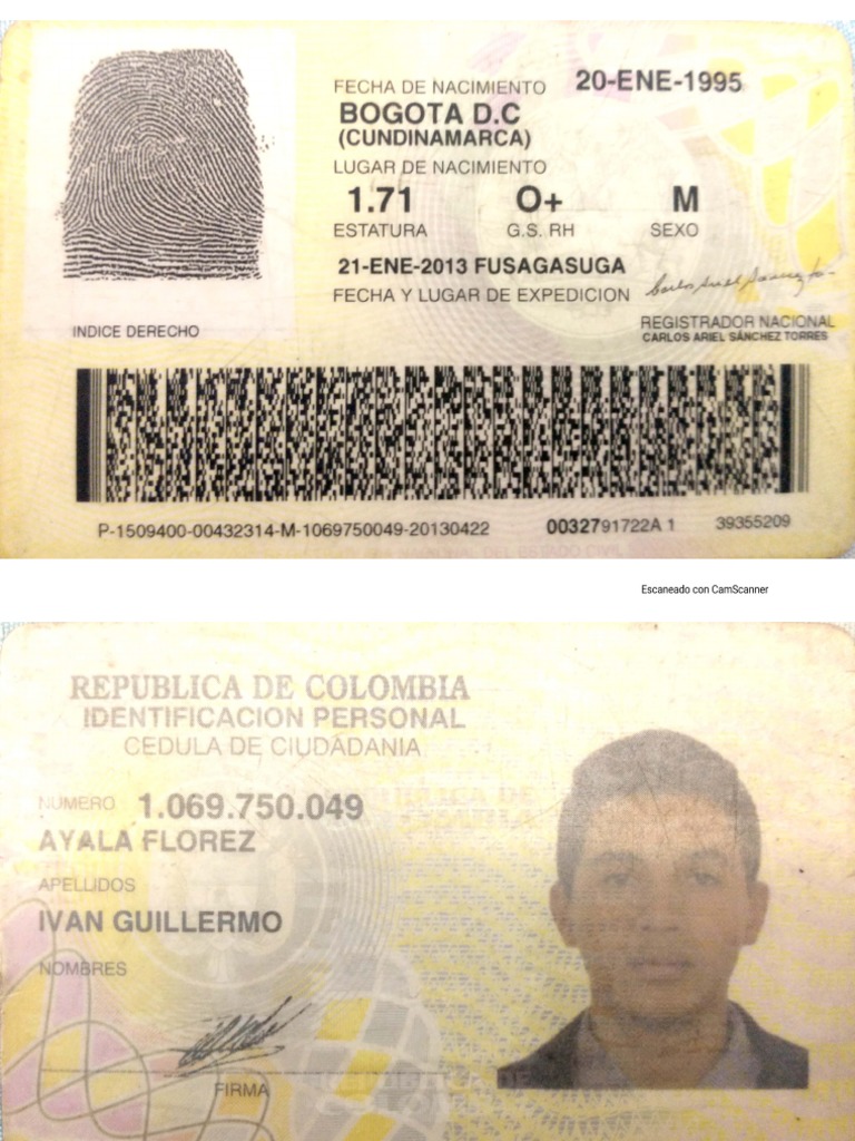 Cedula Ivan Ayala Florez | PDF