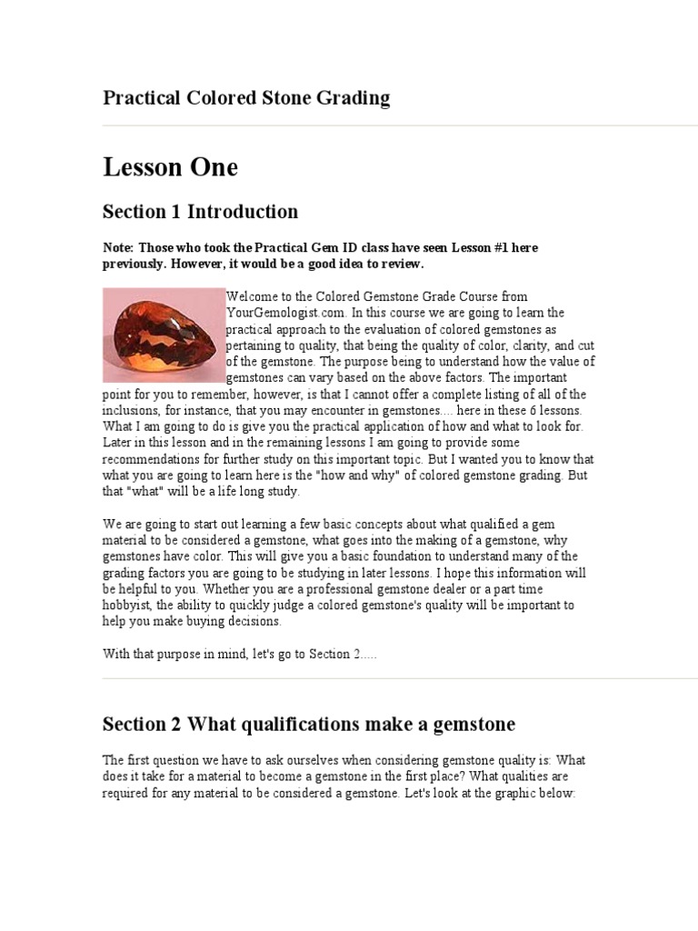 Course Colored Stone Grading | PDF | Gemstone | Color