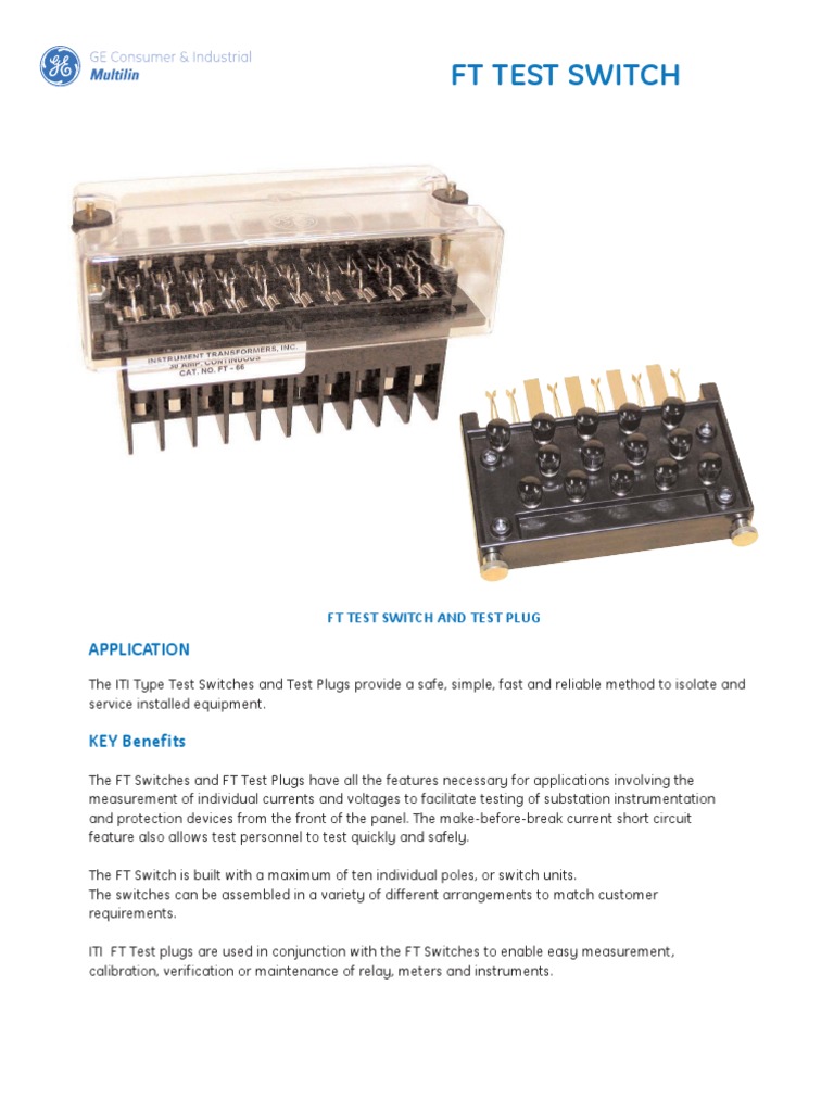 GE - FTSwitch | PDF | Switch | Electrical Connector