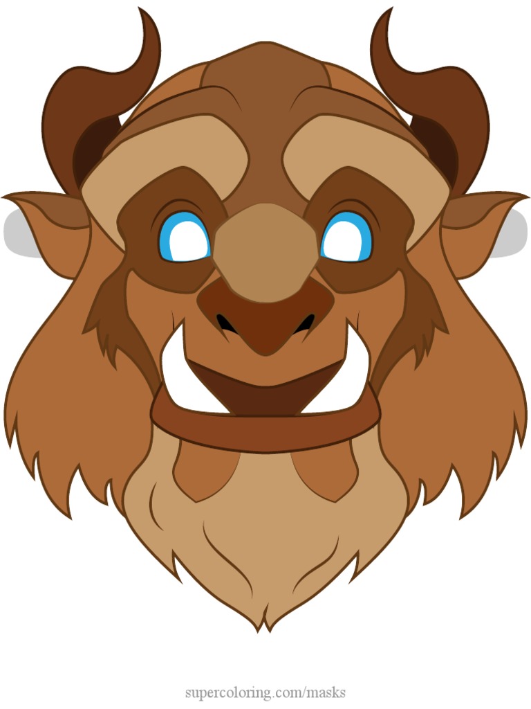 Beast Mask Colored Template Paper Craft | PDF