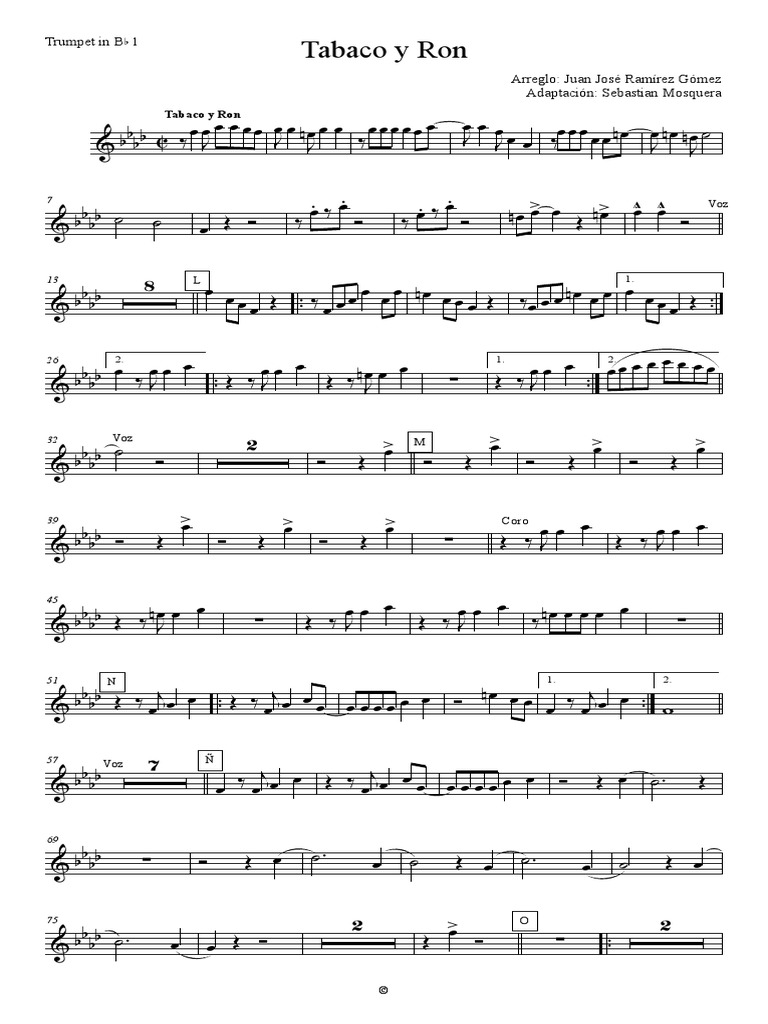 Tabaco y Ron - Trumpet 1 | PDF