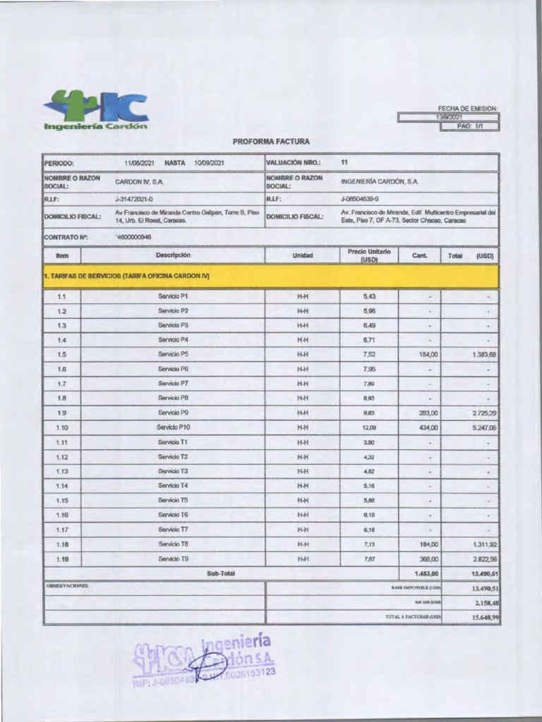 Proforma 11 (Asistencia Tecnica) Ago.-Sep. 2021 | PDF | Unidades de medida | Tiempo espacial