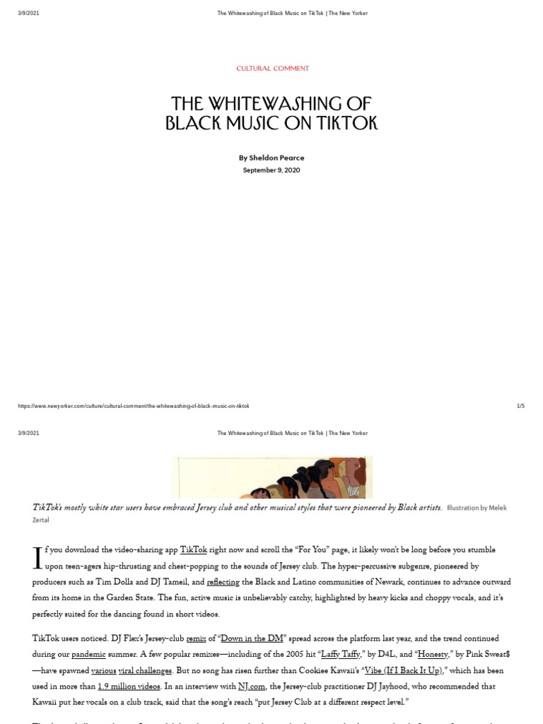 The Whitewashing of Black Music On TikTok - The New Yorker | PDF ...