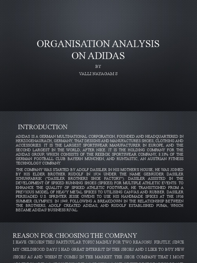 Organisation Analysis On Adidas | PDF | Adidas | Business