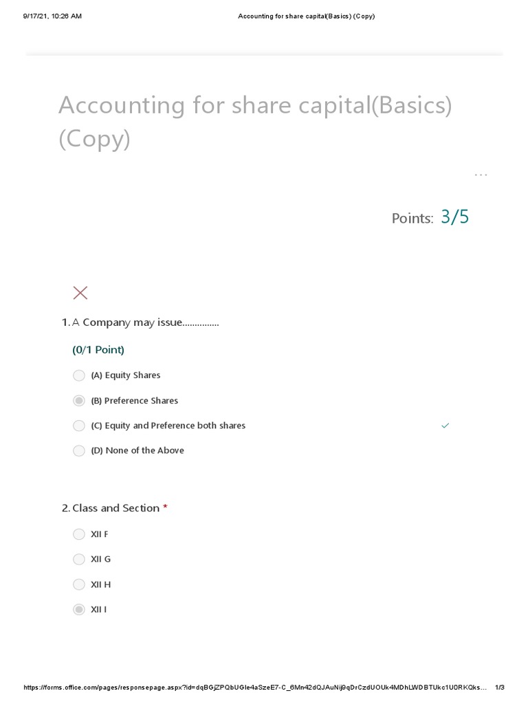 Accounting For Share Capital (Basics) (Copy) | PDF | Market (Economics ...