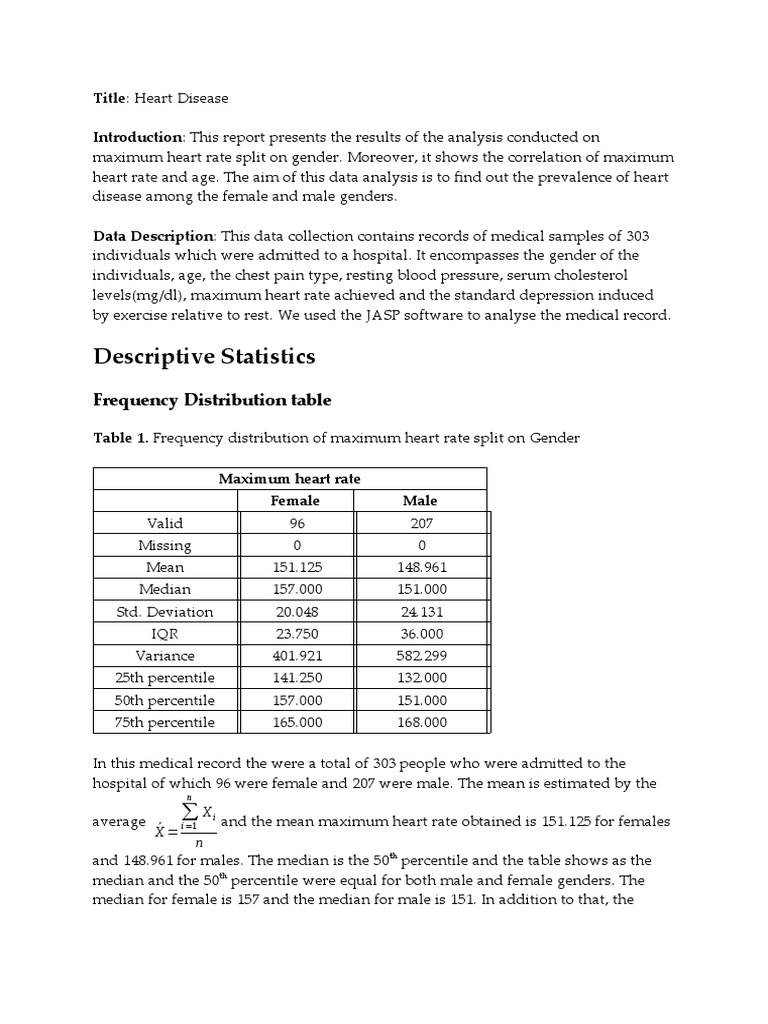 Heart Disease Report | PDF | Quantile | Percentile