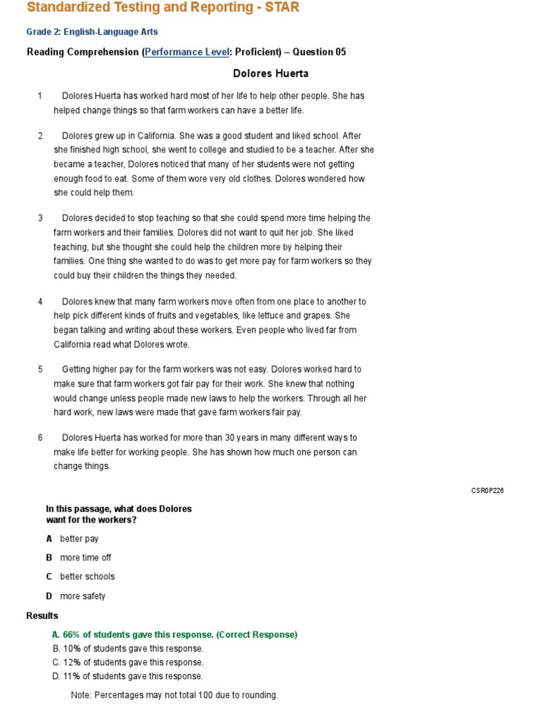 Performance Level: Dolores Huerta | PDF | Reading Comprehension