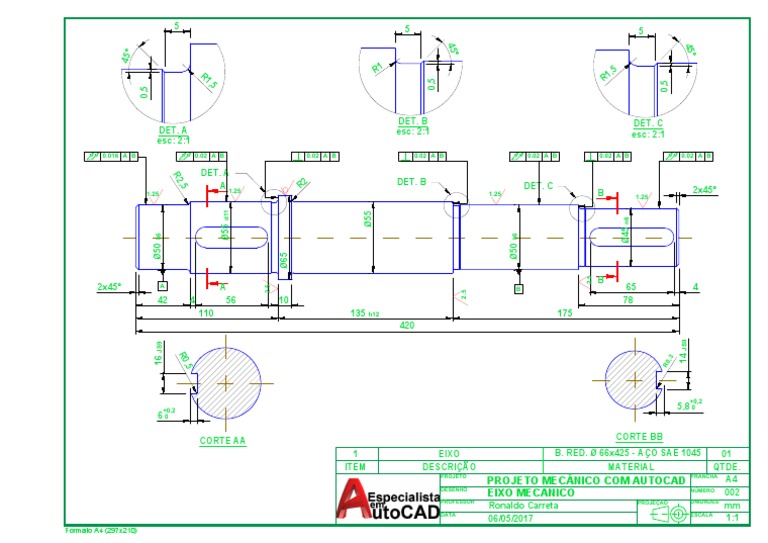 Projeto Mecânico No Autocad | PDF